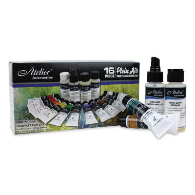 Atelier Interactive Acrylic paint - set of 12 x 20ml tubes plus acryli ...