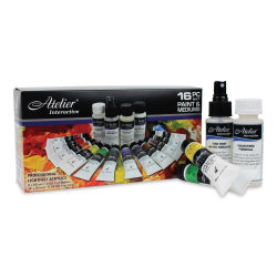 Atelier Interactive Acrylic paint - set of 12 x 20ml tubes plus acryli ...
